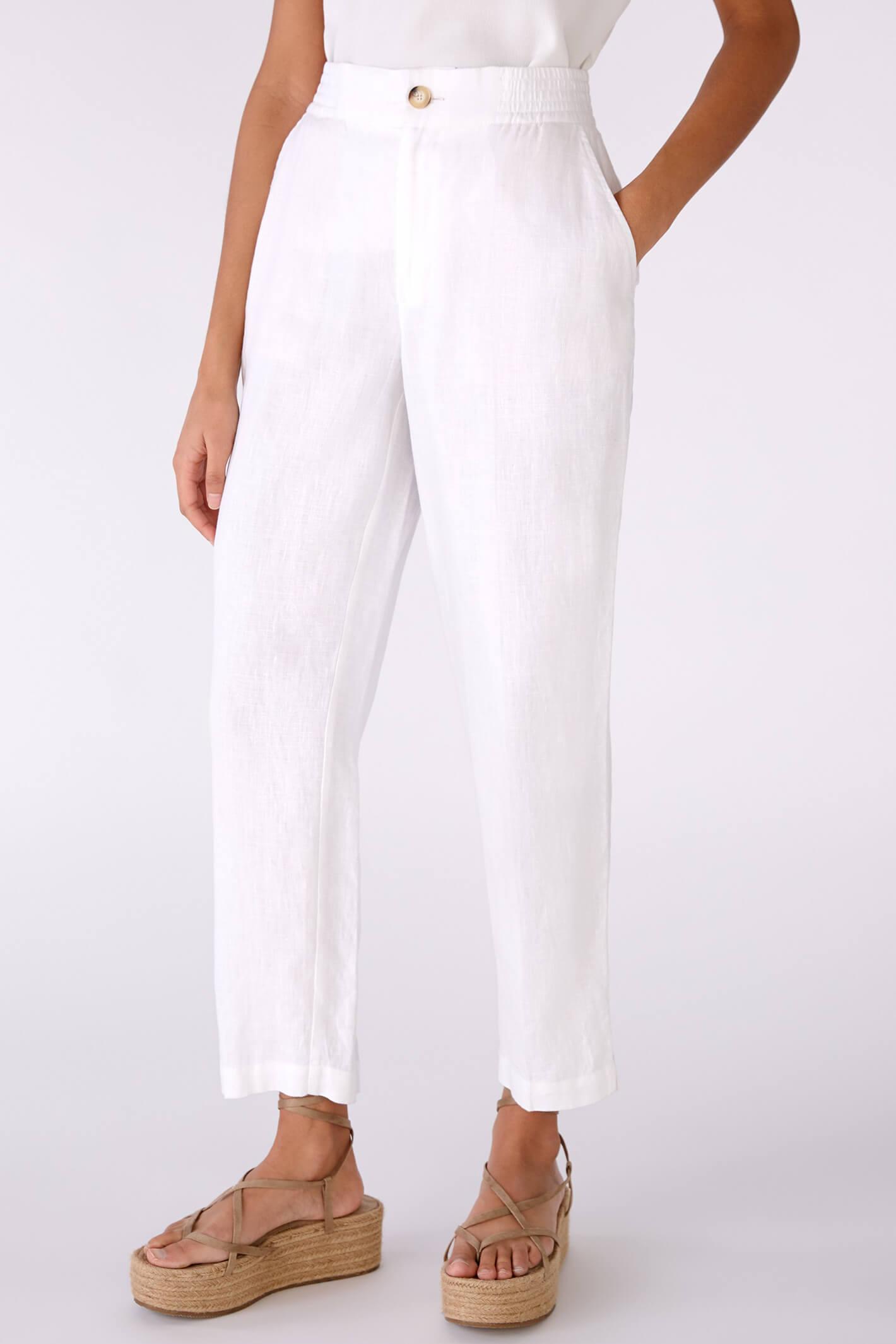 Oui 78875 Optic White Trousers | Olivia Grace – Olivia Grace Fashion