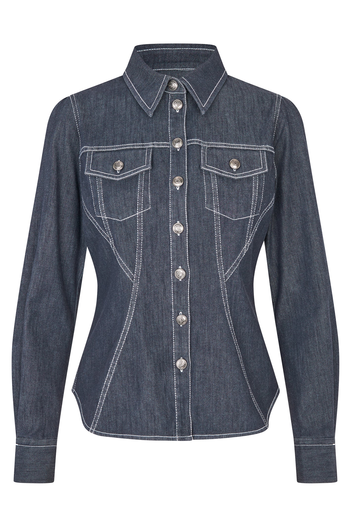 Dea Kudibal HenaDEA Dark Blue Denim Shirt 1901025 – Olivia Grace Fashion