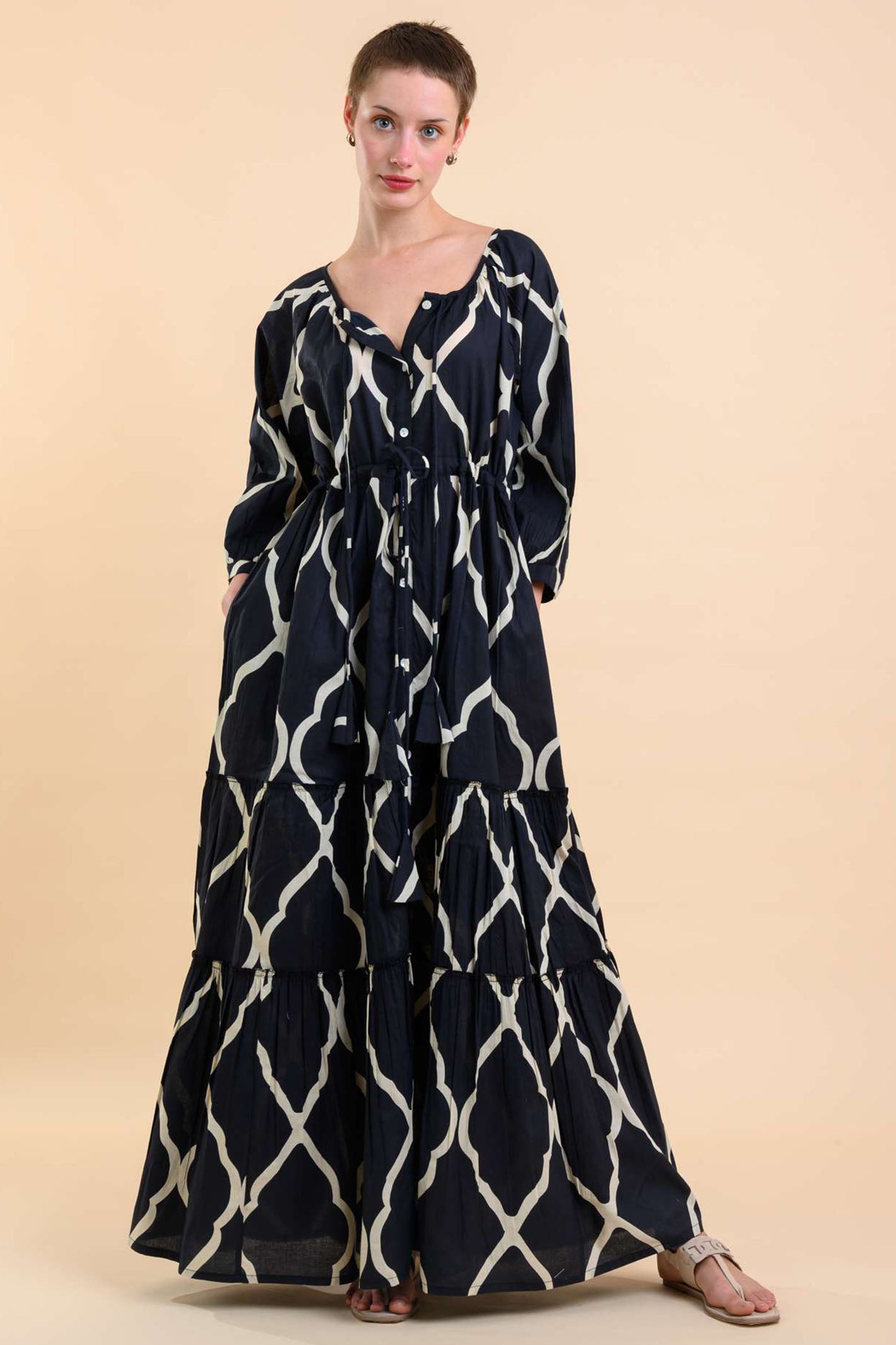 Handprint Dream Apparel Enerson Dress Odyssey Black – Olivia Grace Fashion
