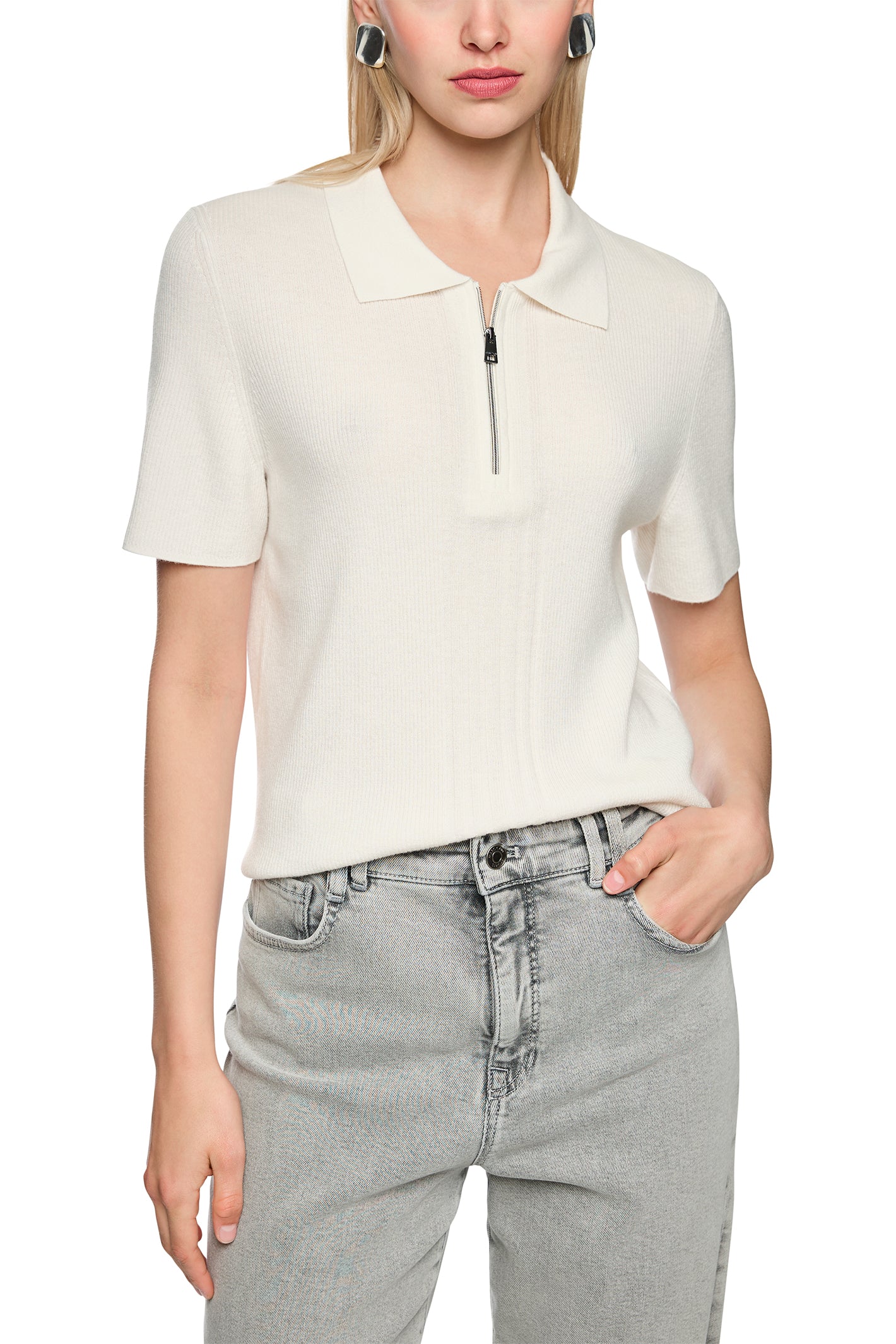 Marc Cain Sports AS 53.10 M80 110 Off White Knitted Polo Top – Olivia ...