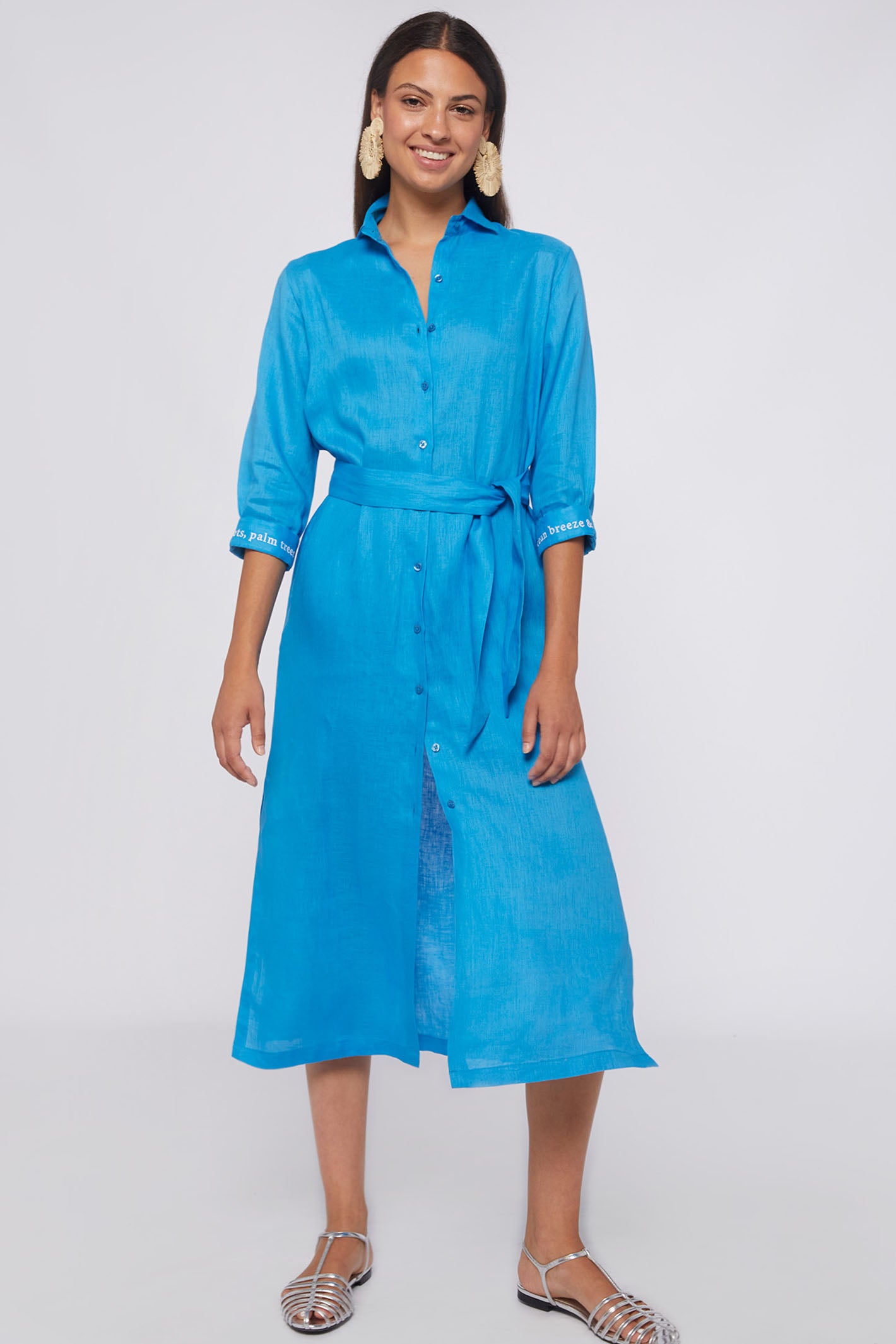 Vilagallo 30985 Blue Ocean Shirt Dress With Belt – Olivia Grace Fashion
