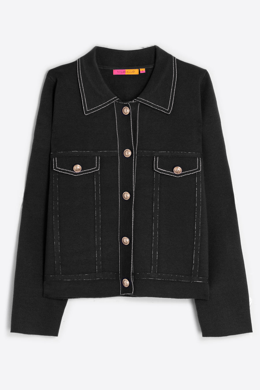 Vilagallo 32762 Black Jean Style Knitted Jacket – Olivia Grace Fashion