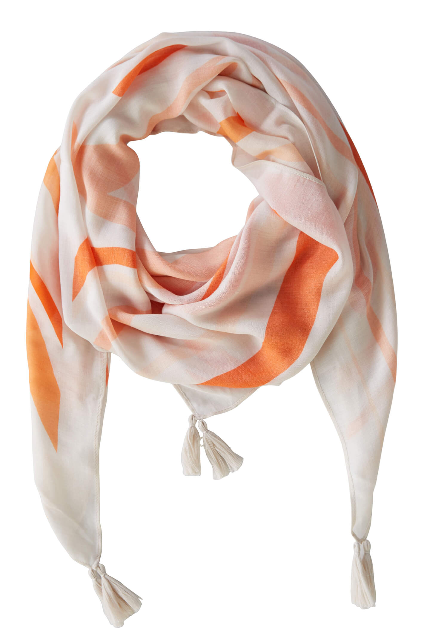 Oui 78361 Dark Orange White Scarf | Olivia Grace – Olivia Grace Fashion